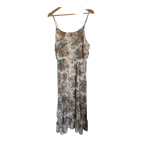Hayden | Dresses | Hayden Hi Low Floral Sleeveless Dress Cream And ...